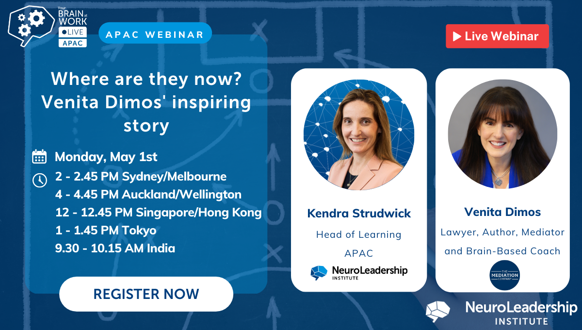 Your Brain at Work APAC - Where are they now? Venita Dimos' inspiring story